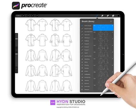 셔츠 디자인 세트 스템프 브러쉬 10 종류 헤이든스튜디오
