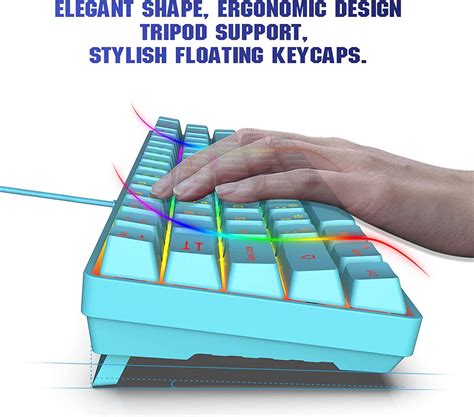 Snpurdiri 60 Membrane Gaming Keyboard 68 Keys Blue Snpurdiri