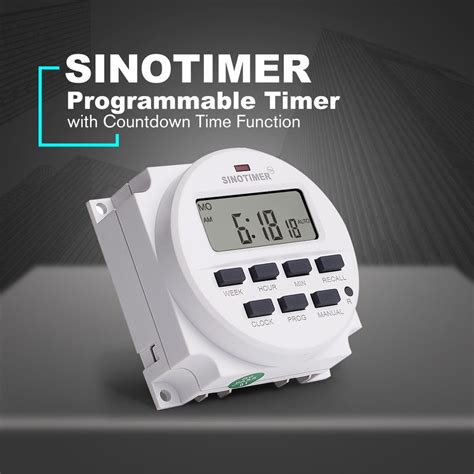 SINOTIMER TM N V V LCD Digital AC Programmable Timer Switch With UL Listed Relay Inside With