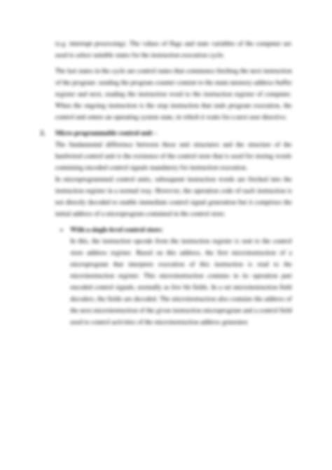 SOLUTION Introduction Of Control Unit And Its Design Studypool