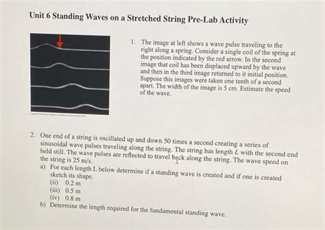 Solved Unit Standing Waves On A Stretched String Pre Lab Chegg Com
