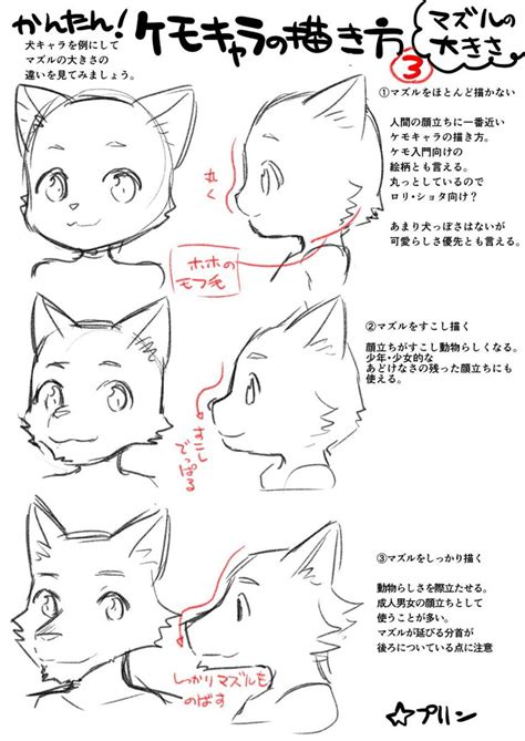 かんたん！ケモキャラの描き方1〜基本編〜 3 Drawing Tutorial Face Drawing Tutorial