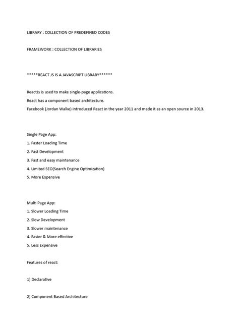 React Js Notes Pdf Web Server Internet And Web