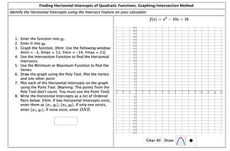 Solved Finding Horizontal Intercepts Of Quadratic Functions