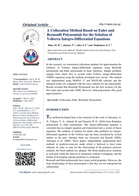 Pdf A Collocation Method Based On Euler And Bernoulli Polynomials For