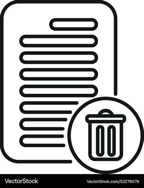 Document Deleting Icon Representing File Removal Vector Image