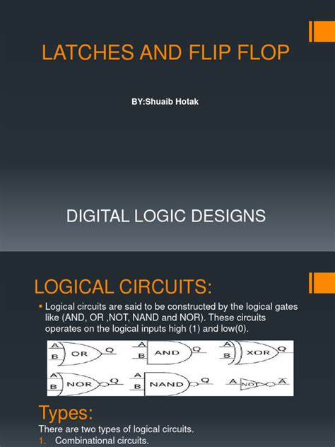 Latches Flipflop 1 071705 Pdf Logic Gate Computer Science