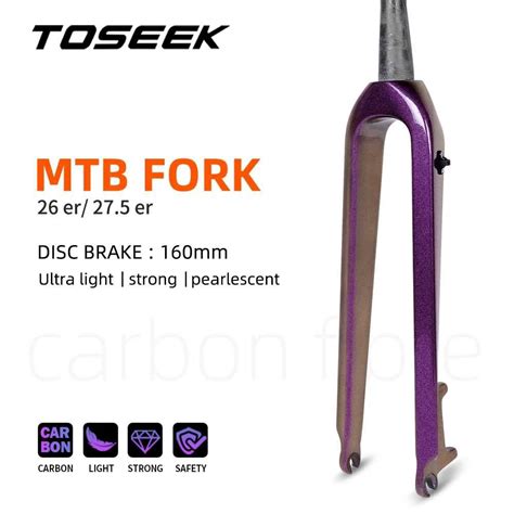Buy Toseek Mtb Fork Full Carbon Fiber Bike Front Fork Disc Brake 160mm Tapered Tube Online