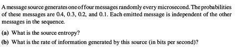 solved a message source generates one of four messages