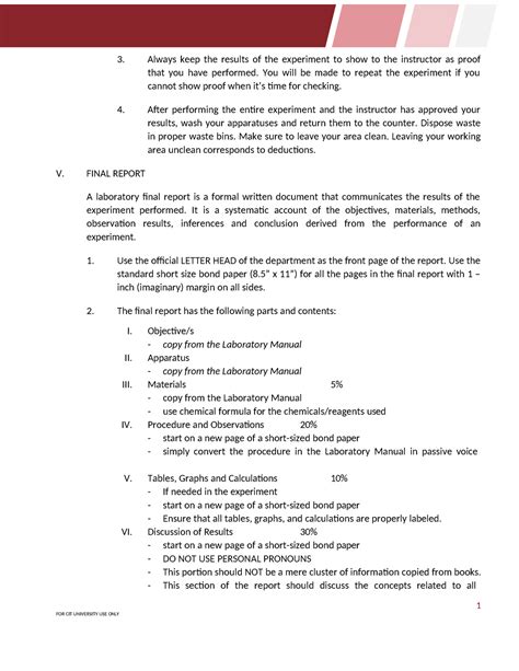 Lab Report Guide Lab 1 FOR CIT UNIVERSITY USE ONLY 3 Always Keep The Results Of The
