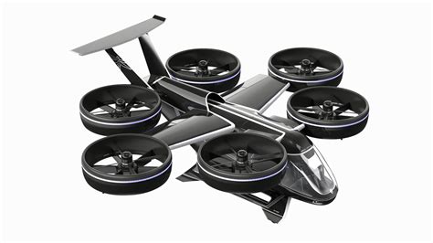 3d Electric Flying Taxi Bell Nexus Lights On Rigged For Maya Model