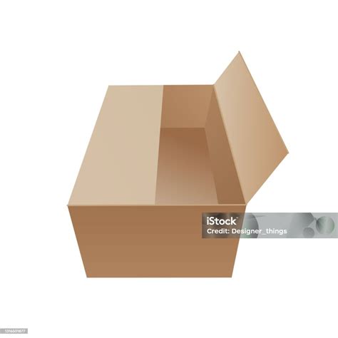 상자 골판지 상자 모형 메일 컨테이너 갈색 재활용 골판지 배달 상자 또는 우편 소포 포장 흰색 배경에 고립 된 사실적인 벡터