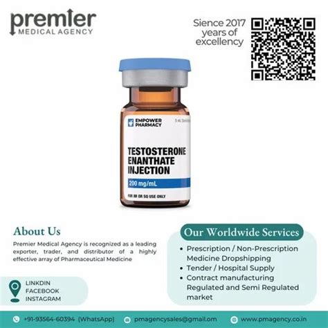 Testosterone Enanthate Injection At Rs 70vial Testosterone Cypionate