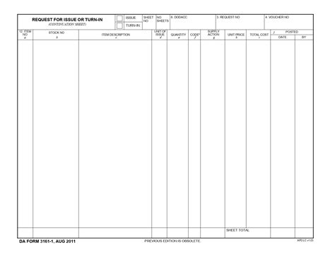 Da Form 3161 1 Fillable Army Pubs 3161 1 Pdf Da Forms 2025