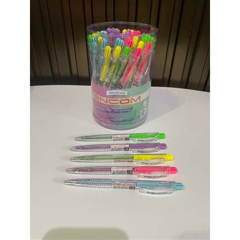 ปากกาลูกลื่น หมึกน้ำมัน ขนาด 0 5 Mm เพนคอม หมึกสีน้ำเงิน รุ่น Og 04 Pencom 50 ด้าม กระปุก