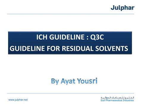 Residual Solvent Limit Calculation