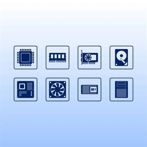 Set Of Computer Hardware Icons Stock Vector Image By Strejman 22345829