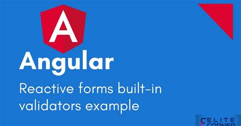Angular Reactive Forms With Built In Validators Example Rangular2