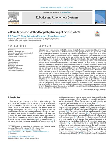 A Boundary Node Method For Path Planning Of Mo2020robotics And