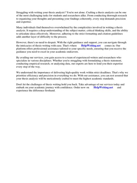 How To Write A Thesis Analysis Download Free Pdf Essays Thesis