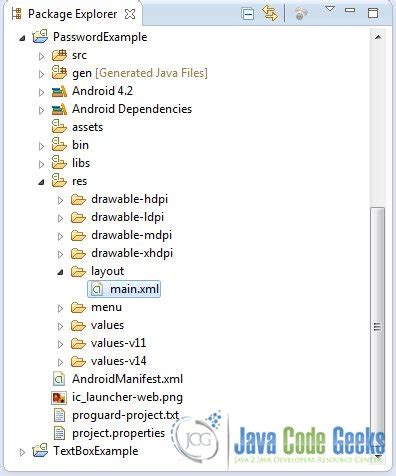 Android Password Field Example