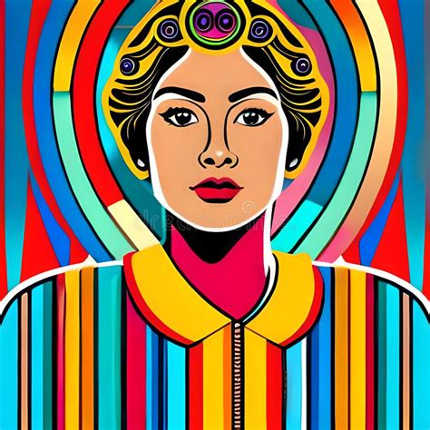 Beautiful Woman Vector Graphic Style Ai Generated Image Stock