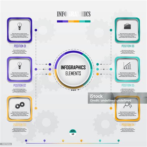 비즈니스 데이터 시각화입니다 프로세스 차트입니다 그래프 다이어그램 단계 옵션 부품 또는 프로세스의 추상 요소 프레 젠 테이 션에 대 한 벡터 비즈니스 템플릿입니다