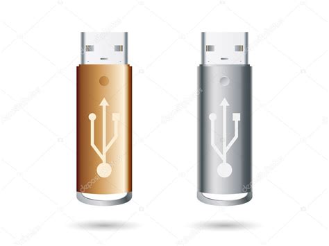 USB Key Detailed Icon Stock Vector Pakowacz