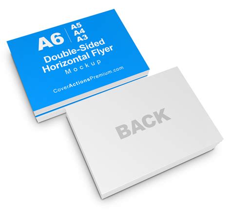 Landscape Flyer Mockup A6 Double Sided Cover Actions Premium