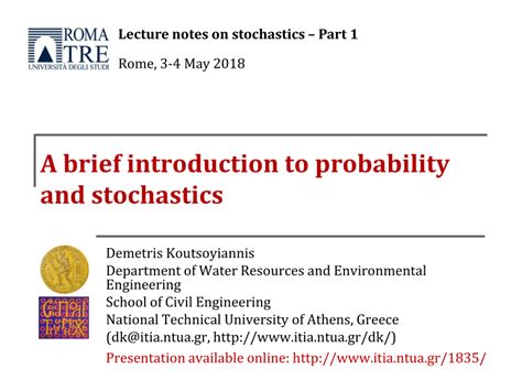 PDF Lecture Notes On Stochastics