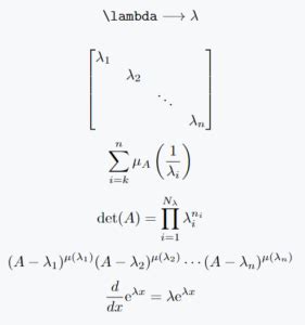 How do you write lambda λ Λ symbol in LaTeX
