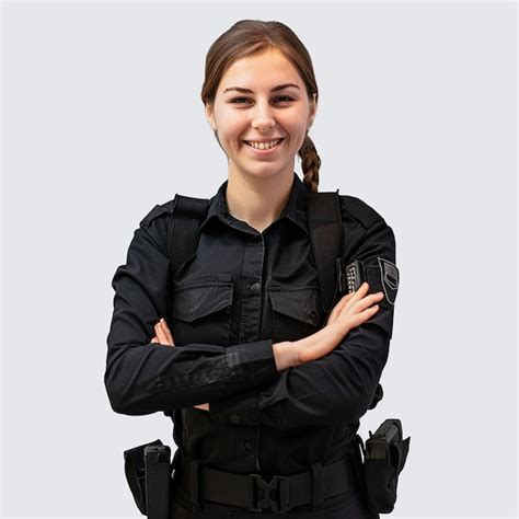 Female Security Officer Wearing Black Red Color Suit Premium Ai Generated Image