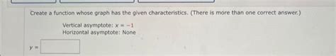 Solved Create A Function Whose Graph Has The Given
