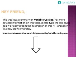 Variable Costing Accounting PPT