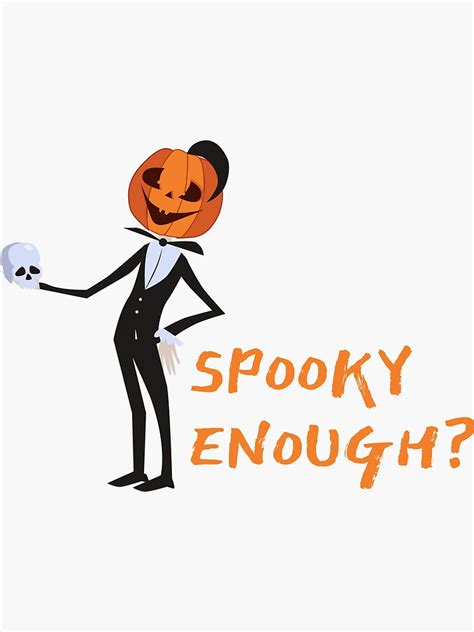 Halloween Spooky Pumpkin Head Tux Skull Sticker For Sale By