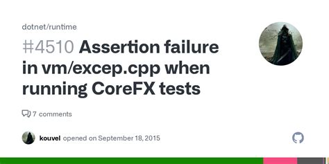 Assertion Failure In Vm Excep Cpp When Running CoreFX Tests Issue
