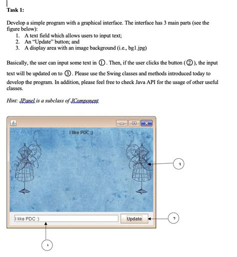 solved develop a simple program with a graphical interface the interface has 3 main parts see