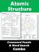 Atomic Structure Crossword Puzzle Word Search Combo TpT