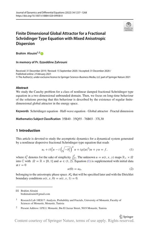 Finite Dimensional Global Attractor For A Fractional Schrödinger Type