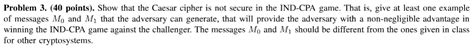 Solved Problem 3 40 Points Show That The Caesar Cipher