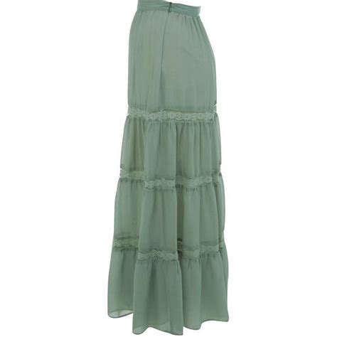 Miss Selfridge Khaki Tiered Maxi Skirt 68 Liked On Polyvore Tiered Maxi Skirt Fashion Sets