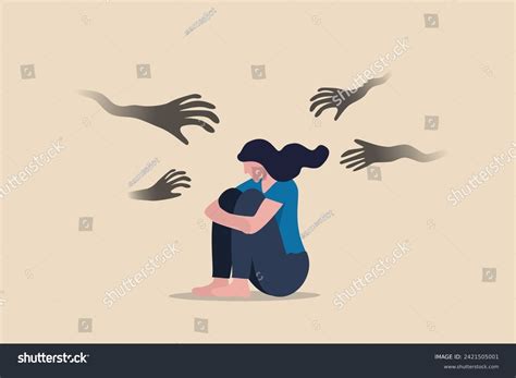 Woman Abuse Victim Violence Sexual Harassment Stock Vector Royalty