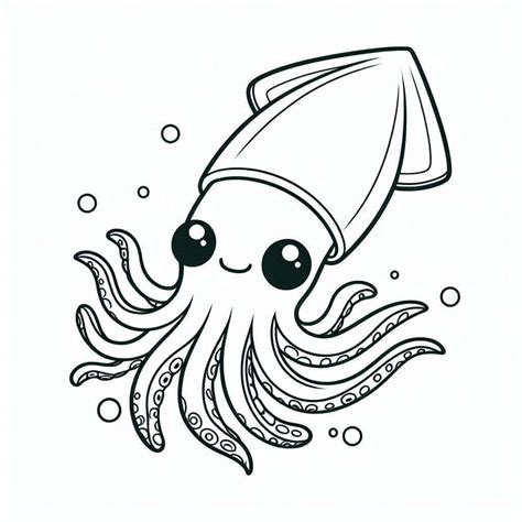 Squid Coloring Pages Coloringlib