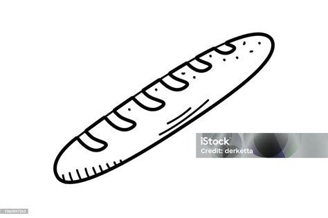 빵 바게트 샌드위치 토스트 아이콘 빵 낙서 스타일의 조각의 벡터 그림 거친 필름 효과에 대한 스톡 벡터 아트 및 기타 이미지 거친 필름 효과 건강한 생활방식 건강한