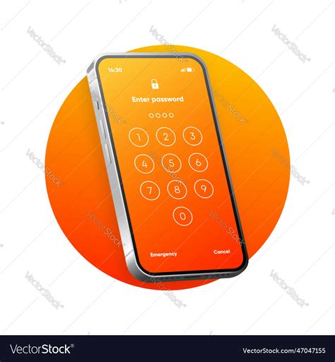 Screen Lock Authentication Password Smartphone Vector Image