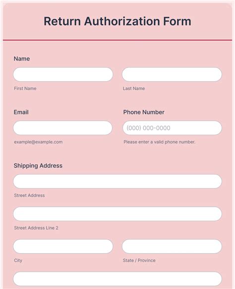 Return Authorization Form Template Jotform Return Authorization Form Template Jotform