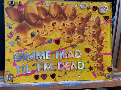 Gimme Head Til Im Dead Bunnies Original Collage Etsy