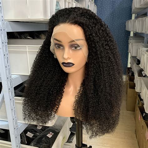 Brazilian Virgin Afro Kinky Curly 134 Lace Frontal Human Hair Wigs