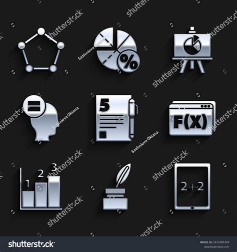 Set Test Exam Sheet Pen Tablet Stock Vector Royalty Free 2155395379