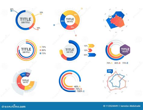 Graphs And Charts Set Statistic And Data Stock Vector Illustration Of Banner Information